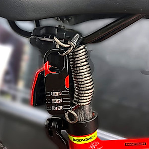 ZHome 3-Digit Combination Cable Lock for Bike Motocycle Helmet, Portable Code Lock with Steel Cable for Luggage Backpack Black 1Pc/Set