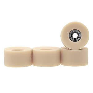 Teak Tuning Apex 61D Urethane Fingerboard Wheels - Cruiser Style, Bowl Shaped, 8.7mm Diameter - ABEC-9 Stealth Bearings - Made in The USA - Coyote Tan Colorway