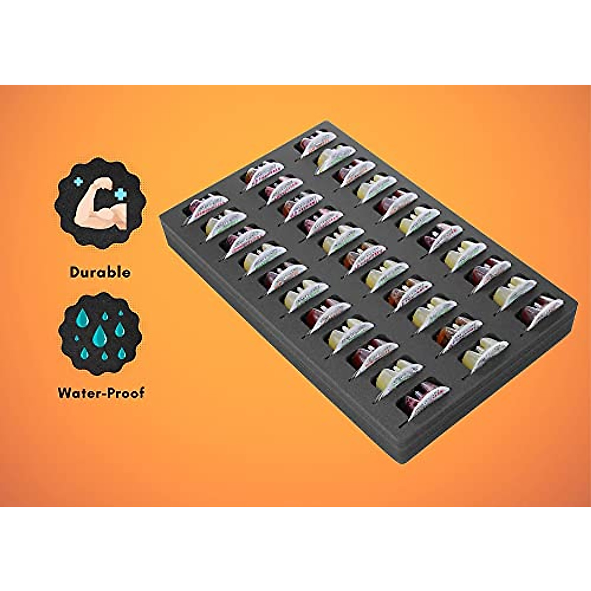 Polar Whale 2 Cocktail Capsule Drawer Organizers Tray Insert Compatible with Bartesian for Kitchen Home Bar Party Waterproof Washable Black Foam 33 Compartment 12.1 x 19.9 Inches