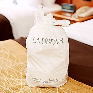 WELCOME Laundry Bags Hospitality - 14 X 24 Hotel Laundry Bags - Tear Tape Tie Closure White Plastic (Case of 1000)