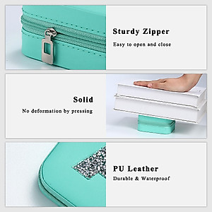 Parima Travel Jewelry Case Box - Small Organizer Holder Necklace Ring Earrings Essential Personalized Birthday Gifts for Women Teenage Teen Girl Her Mom Teacher Initial Y, Blue