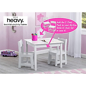 Delta Children MySize Kids Wood Table and Chair Set (2 Chairs Included) - Ideal for Arts & Crafts, Snack Time, Homeschooling, Homework & More - Greenguard Gold Certified, Mint