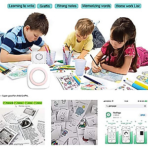 XXXDXDP Mini Portable Thermal Printer Paper Photo Pocket Thermal Printer 57mm Pos Printing Android iOS Printers (Color : 4 Printing Paper Pink)