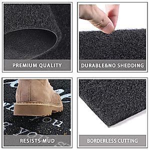 Large Door Mats Outdoor Welcome Mat for Front Door Outside Entryway Funny Doormat Non Slip Rubber Back Rugs Black Welcome-ish Low Profile Mats for Entry Patio Shoe Rugs, 18"x47"