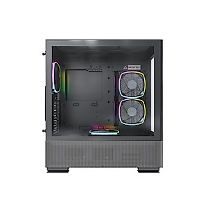 Montech Sky Two, Dual Tempered Glass, 4X PWM ARGB Fans Pre-Installed, ATX Gaming Mid Tower Computer Case, Type C, High Airflow Performance- Black