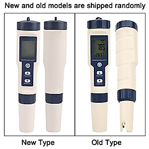 PH Meter, 5 in 1 Portable Digital PH Salinity Temp TDS EC Meter Multifunctional Water Quality Tester Detector for Garden, Home, Laboratory, Farm, Aquarium