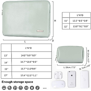 15 Inch PU Leather Laptop Sleeve Bag Padded Frosted Protective Notebook Computer Case Cover for MacBook Pro MacBook Air Chromebook Acer Dell HP Samsung Sony (Light Purple)