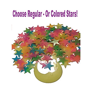 Glow in The Dark Stars; 200 Count w/ Bonus Moon, Includes Installation Putty for All of Your Glow in The Dark Stars for Ceiling, Stocking Stuffers for Kids, Baby Nursery