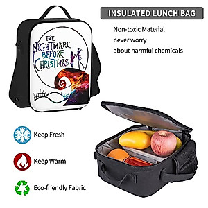 halloween nightmare 3 Piece Backpack Set Cartoon Backpack with Lunch Box Pencil Case for girls teens Women Men Durable Laptop Bag school backpack Wear Resistant christmas Hiking Camping Daypack C 99