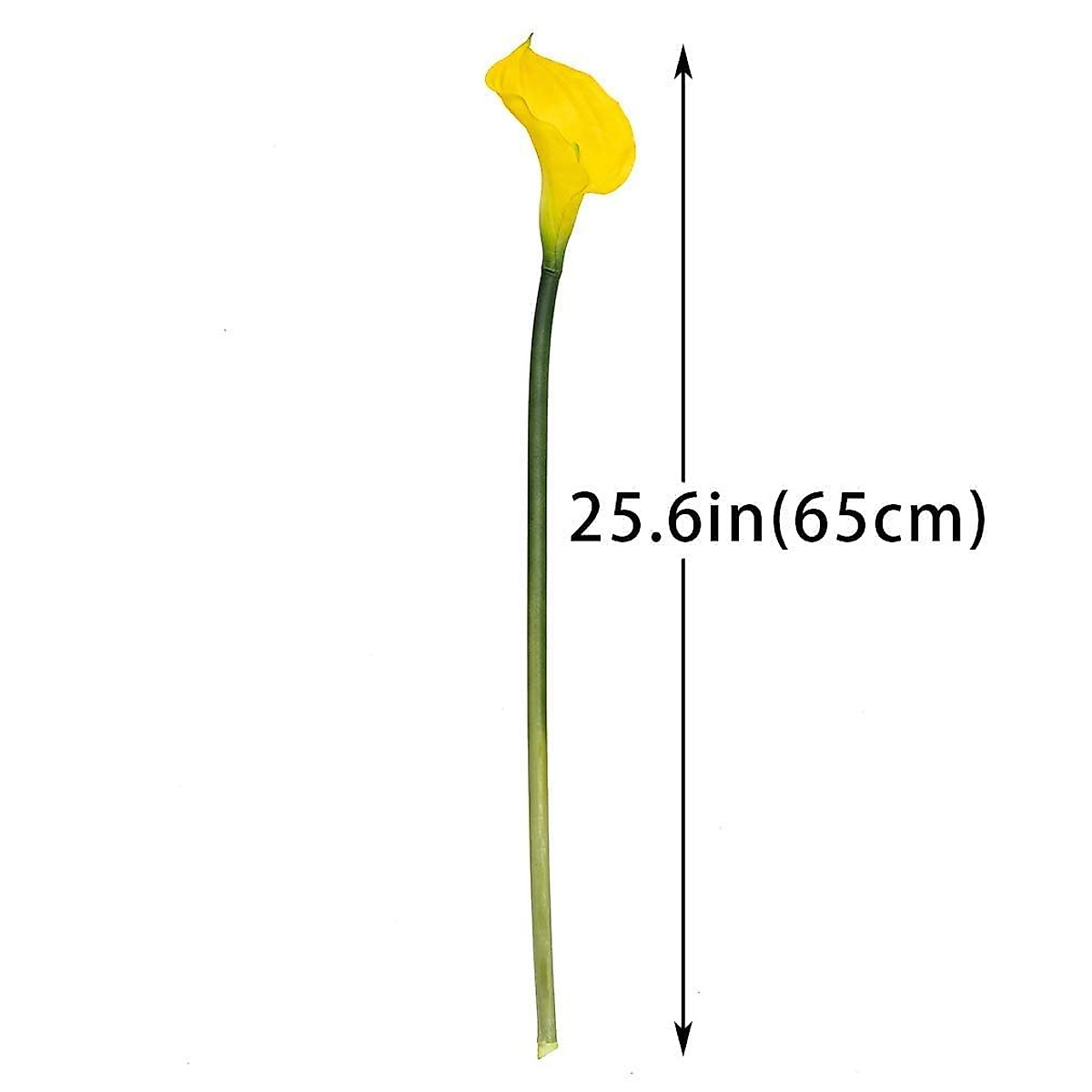 DUYONE Artificial Flowers Calla Lilly 25.6'' Large Latex Fake Bouquet Soft Real Touch Long Stem Plants 5 Pcs for Home,Living Room,Bedroom,Dining Table,Office,Weddings Party Garden Décor(Yellow)