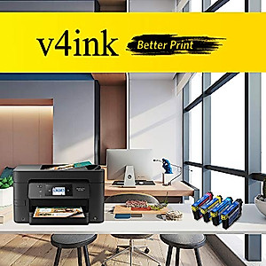 v4ink Remanufactured Ink Cartridge Replacement for Epson 702XL 702 T702XL T702 to use with Workforce Pro WF-3720 WF-3733 WF-3730 Printer, 4 Pack