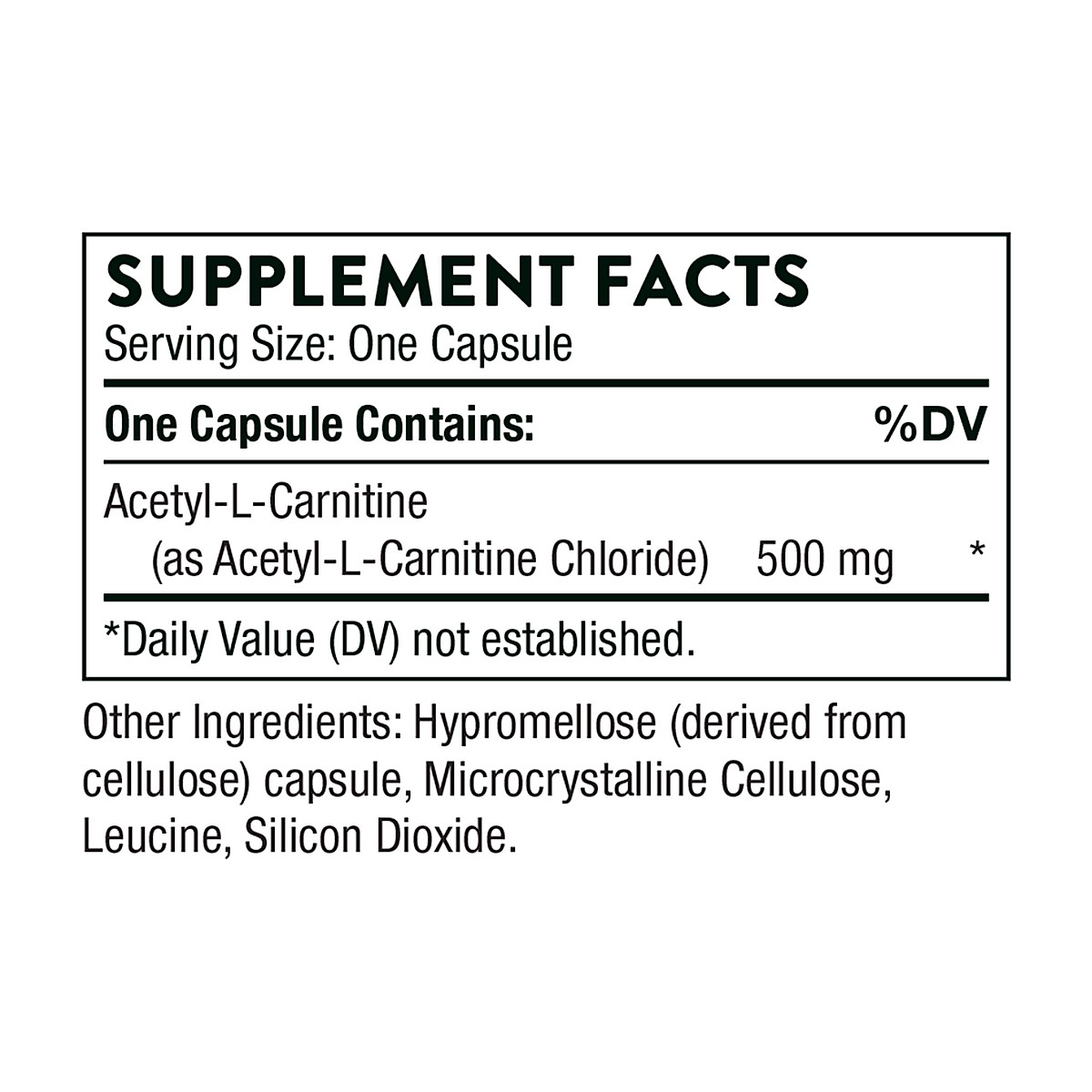 THORNE Acetyl-L-Carnitine - 500 mg - Supports Brain Function & Healthy Nerve Sensations in The Hands & Feet - Gluten, Dairy & Soy-Free - 60 Capsules