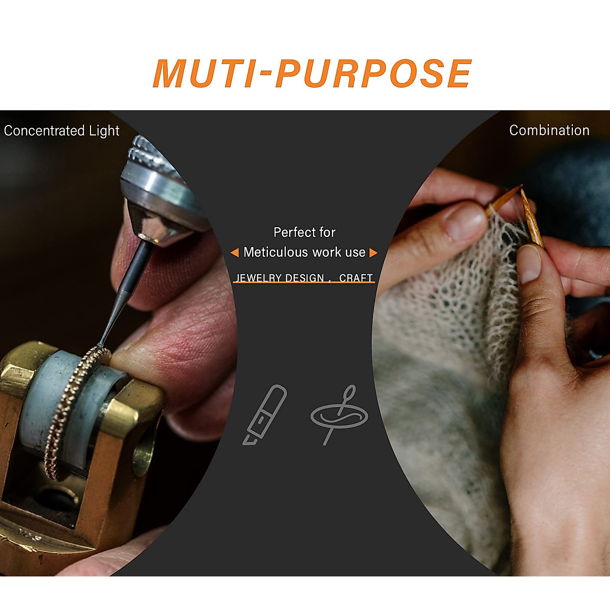 Vekkia Rechargeable LED Neck Reading Light, Book Lights for Reading in Bed, 3 Brightness Levels, Flexible Soft Silicone Arms Comfortable Wear, Long Lasting. Perfect for Readers, Craft & Knitting