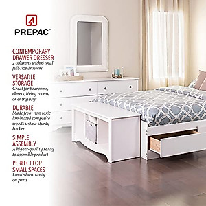 Sonoma 6 Drawer Double Dresser for Bedroom, White