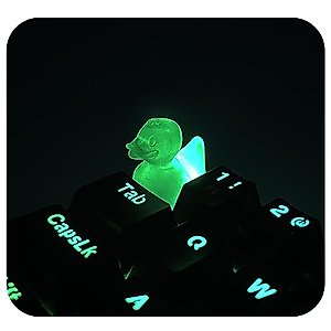 Custom Keycap for Mechanical Gaming Keyboard - Design Cute Duck Transparent- Artisan Cherry MX Made in Resin with Universal Compatibility - Unique Gift Idea