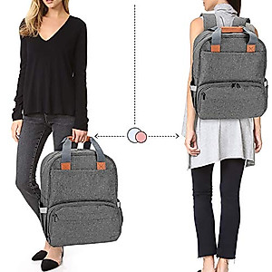 Luxja Breast Pump Backpack with Compartments for Cooler Bag and Laptop, Breast Pump Bag Suitable for Working Mothers (Fits Most Major Breast Pump), Gray