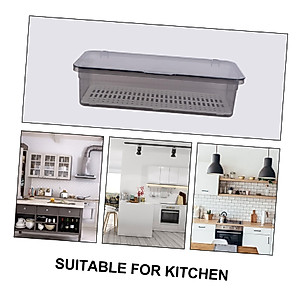 Tofficu Flatware Tray Kitchen Drawer Organizer with Lid Cutlery and Utensil Drawer Organizer Kitchen Cutlery Fork Utensil Storage Container Drain Rack Basket Storage Holder Organizer (Black)