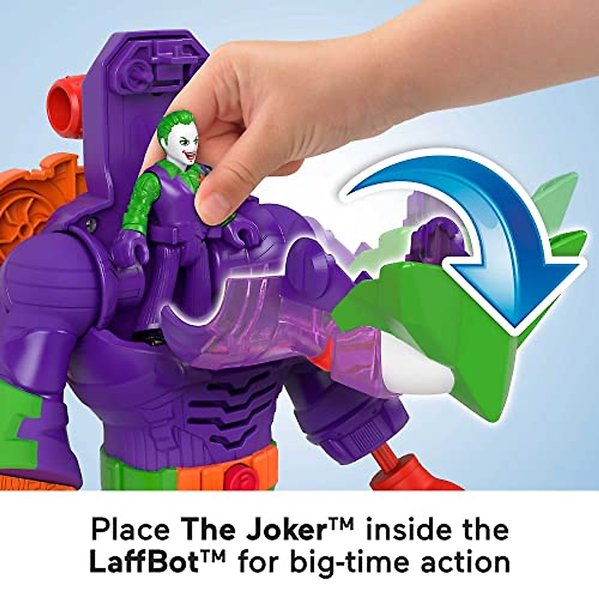 Imaginext DC Super Friends The Joker Insider & Laffbot 12-Inch Robot with Lights & Sounds Plus Figure for Ages 3+ Years