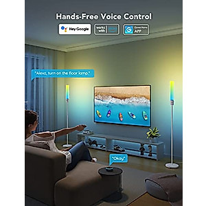 Govee RGBIC Floor Lamp, LED Corner Lamp with Wi-Fi App Control, Smart Floor Lamp with DIY Mode, 64+ Scenes, Music Sync, 1500 Lumens Modern Cylinder Standing Lamp for Bedroom, Living Room