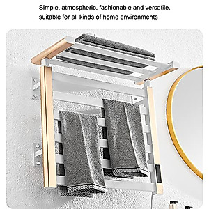 Constant Temperature Digital Display Timing Electric Heating Towel Rack Household Bathroom Bathroom,White