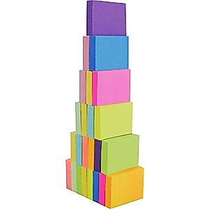 4A Sticky Notes,1 1/2 x 2 Inches,Small Size,The Adhesive On Shorter Side,Neon Assorted,Self-Stick Notes,100 Sheets/Pad,24 Pads/Box,4A 301x24