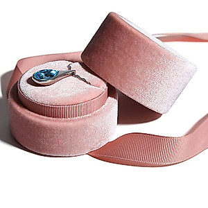 FAYADA Pendant Case Pink Necklace Box Velvet Pendant Gift Box Premium Jewelry Storage Case with Elegant Silk Bow for engagement, wedding ceremony, birthday, anniversary, proposal,alentine's Day(pink)