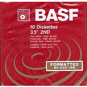 BASF 10 Diskettes 5.25" 2S/HD