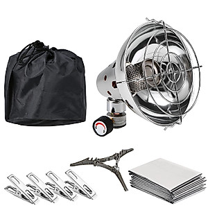 Lixada Portable Gas Heater Camping Heater Lightweight Camp Gas Heater with Blanket and 4 Clips Camping Warmer Heating Stove Outdoor
