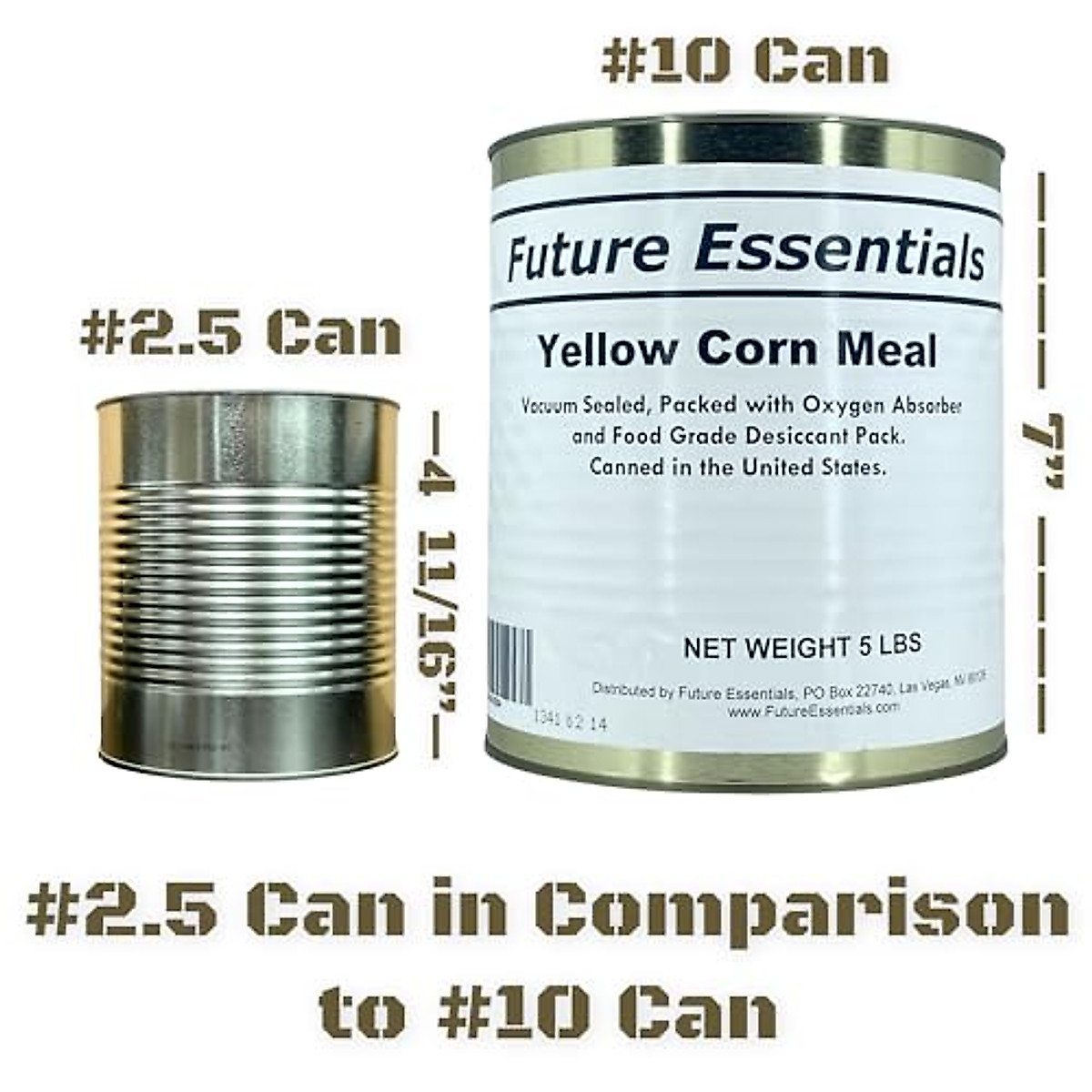 1 Can of Future Essentials Yellow Cornmeal, #10 Can, 5 lbs Net Weight