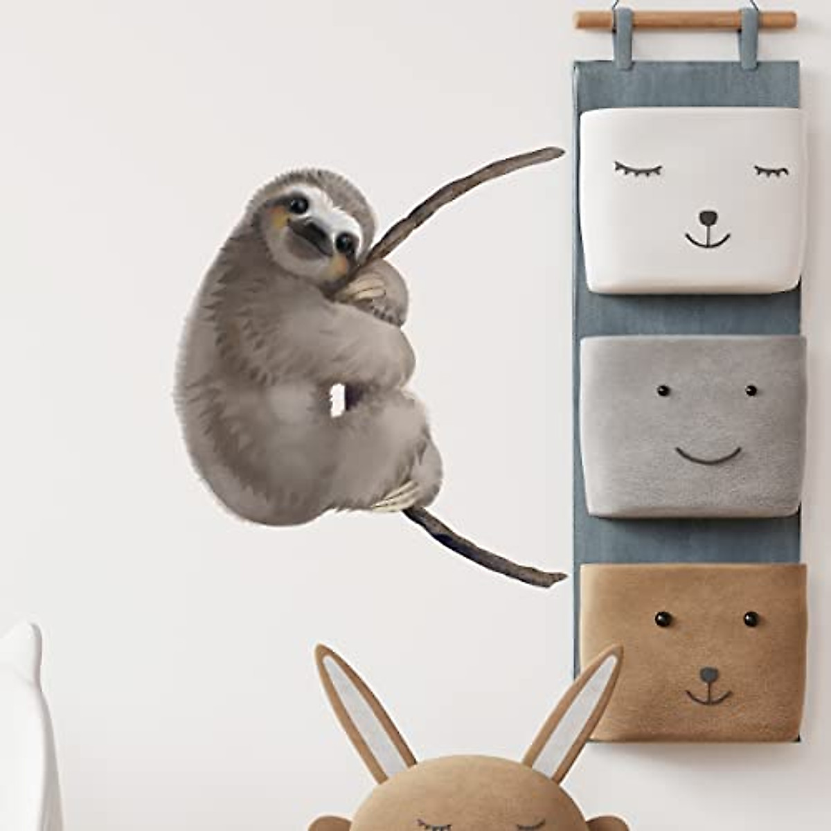 RoyoLam Little Sloth Wall Decal Nursery Animal Wall Sticker Removable Peel and Stick Waterproof Wall Art Decor Stickers for Kids Baby Classroom Living Room Playing Room Bedroom