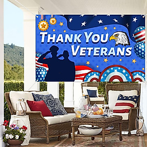 Veterans Day Banner Backdrop, Thank You Veterans Banner, Veterans Day Decorations, Veterans Day Background Backdrop for Photography, Veterans Day Party Decorations
