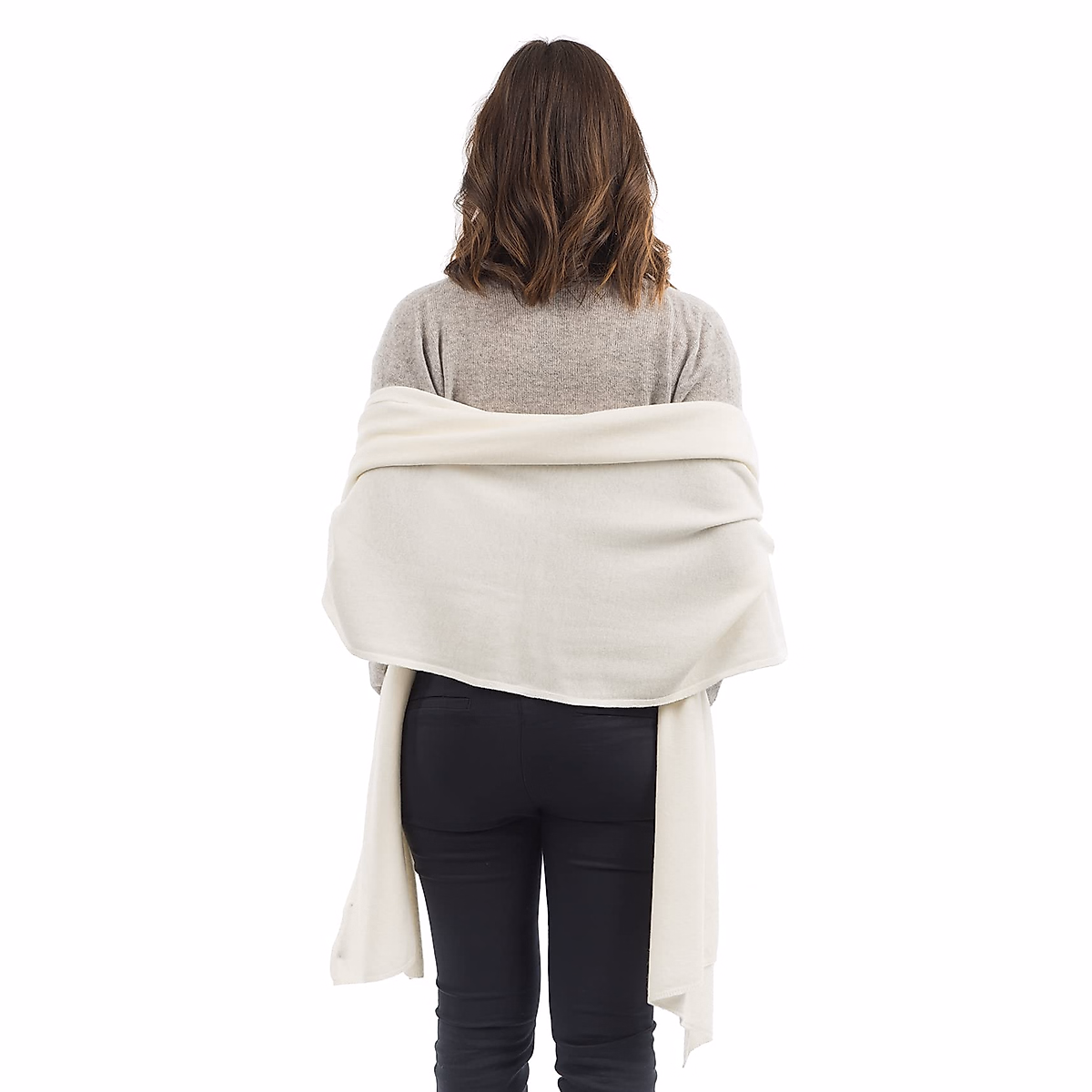 Dalle Piane Cashmere - Stole cashmere blend - Made in Italy, Color: White, One Size