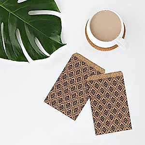 Mooca 200 pcs Damask Paper Gift Bags Shopping Sales Printed Bags Paper Bags Packaging Bags Candy Bags Popcorn Bags Cookie Bags Treat Bags Bags for Packaging, 4''W x 6''H, Brown with Black Damask