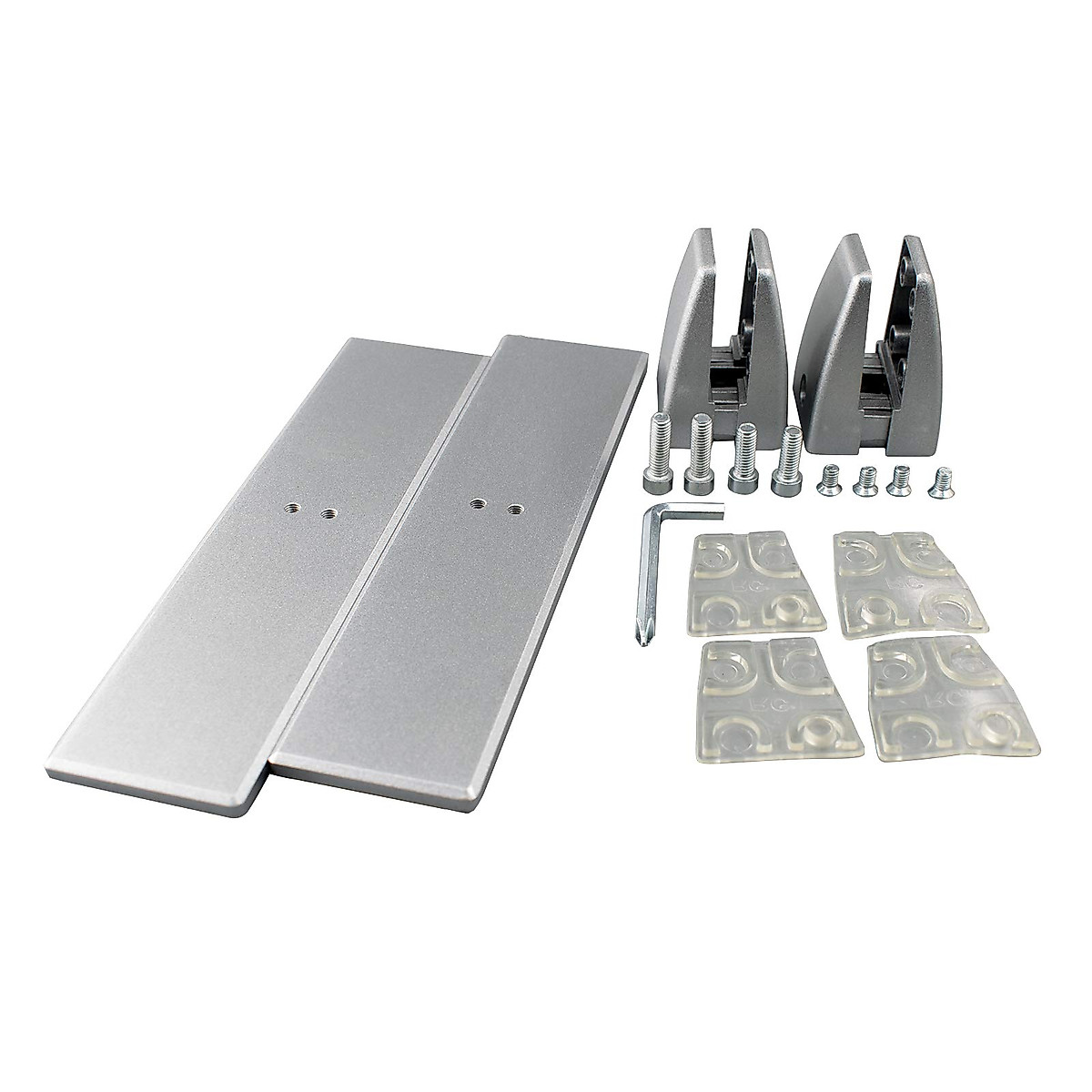 2 Pcs Sneeze Guard Clamp, Bracket Sneeze Guard Shield Base for Countertops, Stick On Heavy Duty Auminum Partition Guard Clamp, Panel Support Clamp Stand for Clear Desktop Counter Reception