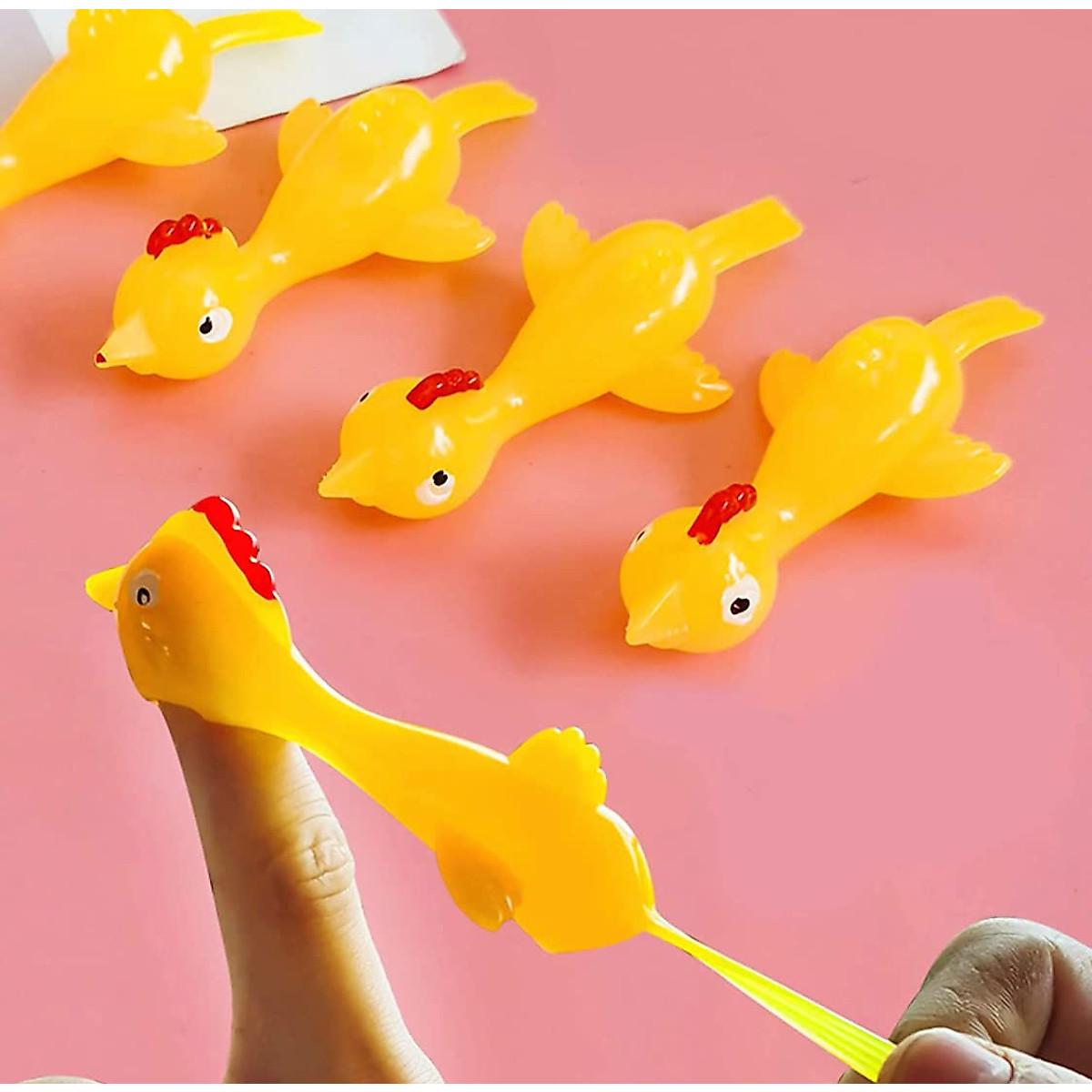 Bulk 100 Classroom Party Pack Chicken Finger Flingers - Multi Colored Assortment