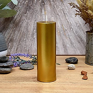 Zest Candle Pillar Candle, 2 by 6-Inch, Metallic Bronze Gold