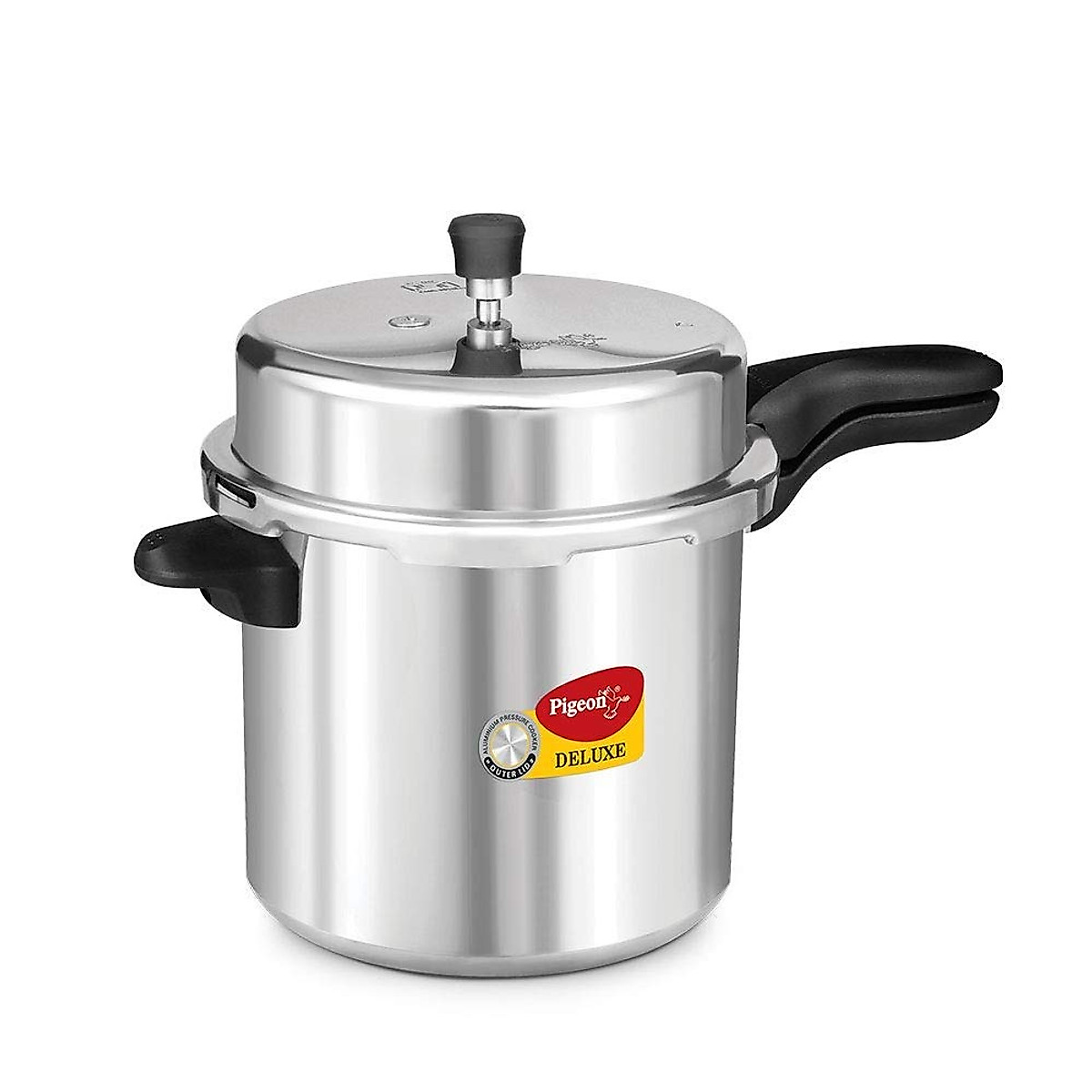 Pigeon Pressure Cooker - 12 Quart - Deluxe Aluminum Outer Lid Stovetop - Cook delicious food in less time: soups, rice, legumes, and more - 12 Liters