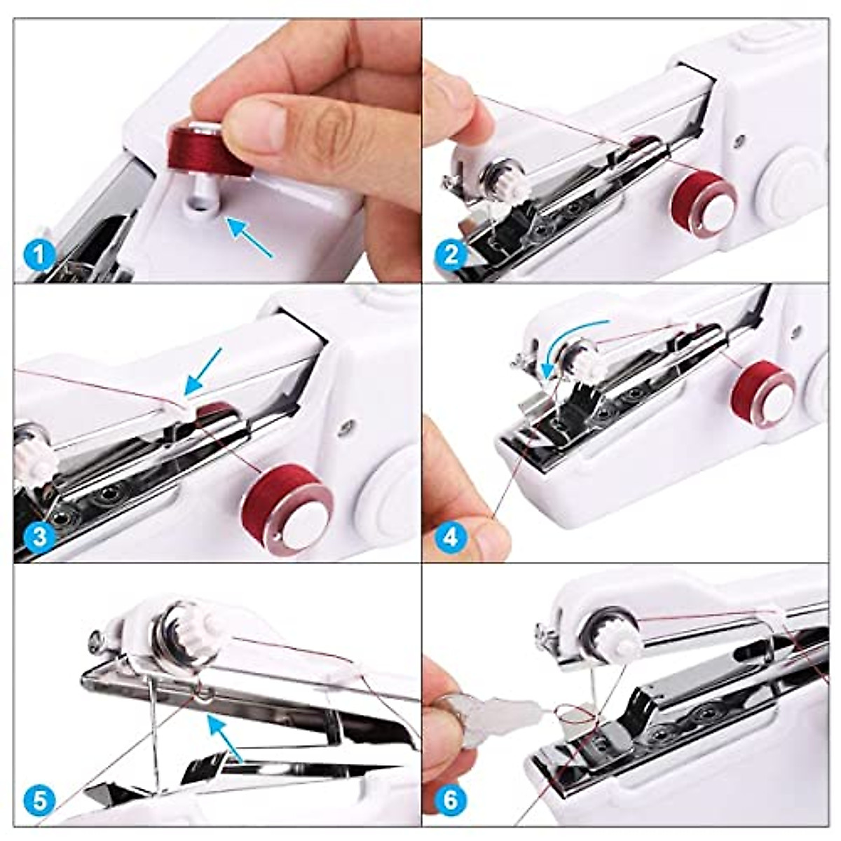 Handheld Sewing Machine, Portable Mini Sewing Machine for Beginners, Suitable for Clothing, Denim, Curtains, Leather and DIY