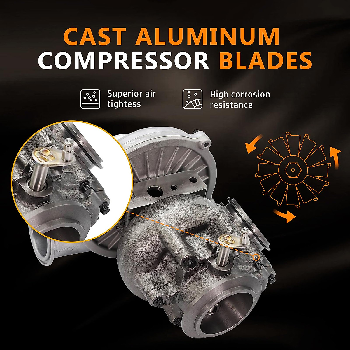 Bapmic 1831383C92 Turbocharger Turbo Charger Kit Compatible with Ford F-250 F-350 F-450 F550 Powerstroke Diesel 7.3L 99-03