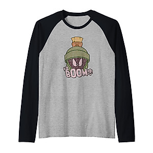 Looney Tunes Marvin the Martian Kaboom Raglan Baseball Tee