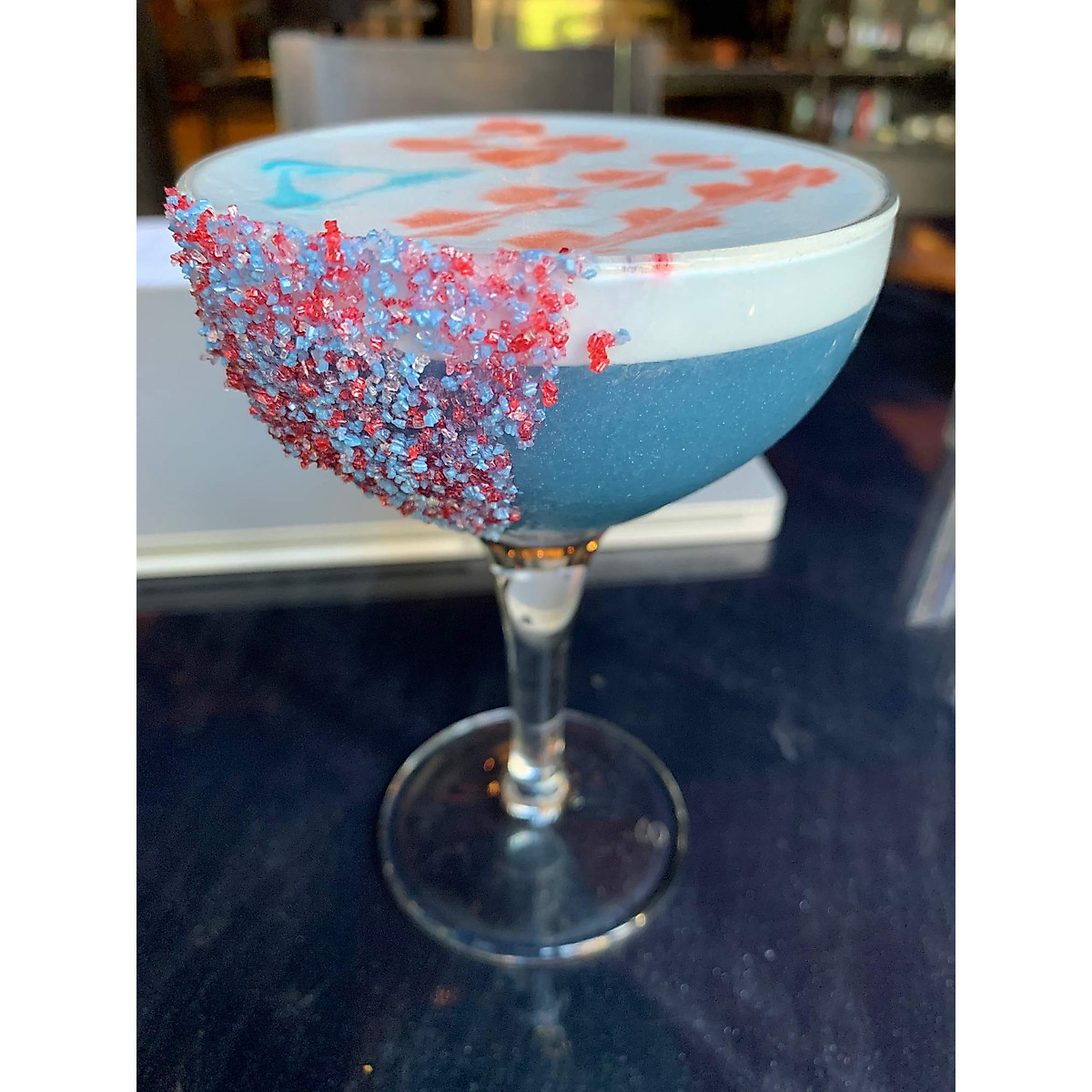 Snowy River Americas Cocktail Sugar - Kosher All Natural Red, White, and Blue Cocktail Rimmer and Coffee Rimmer (Americas, 8oz Bag)