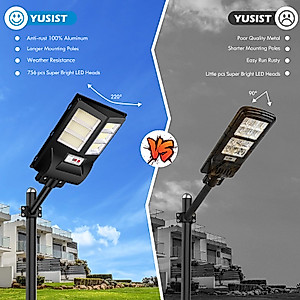 2 Pack Solar Street Lights Outdoor Waterproof,6500K 80000LM 756 LED Beads Dusk to Dawn Solar Flood Light,Solar Street Lights Wide Angle with Motion Sensor and Remote Control for Parking lot,Garage