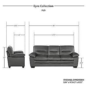 Lexicon Eyre Living Room Sofa, Dark Gray