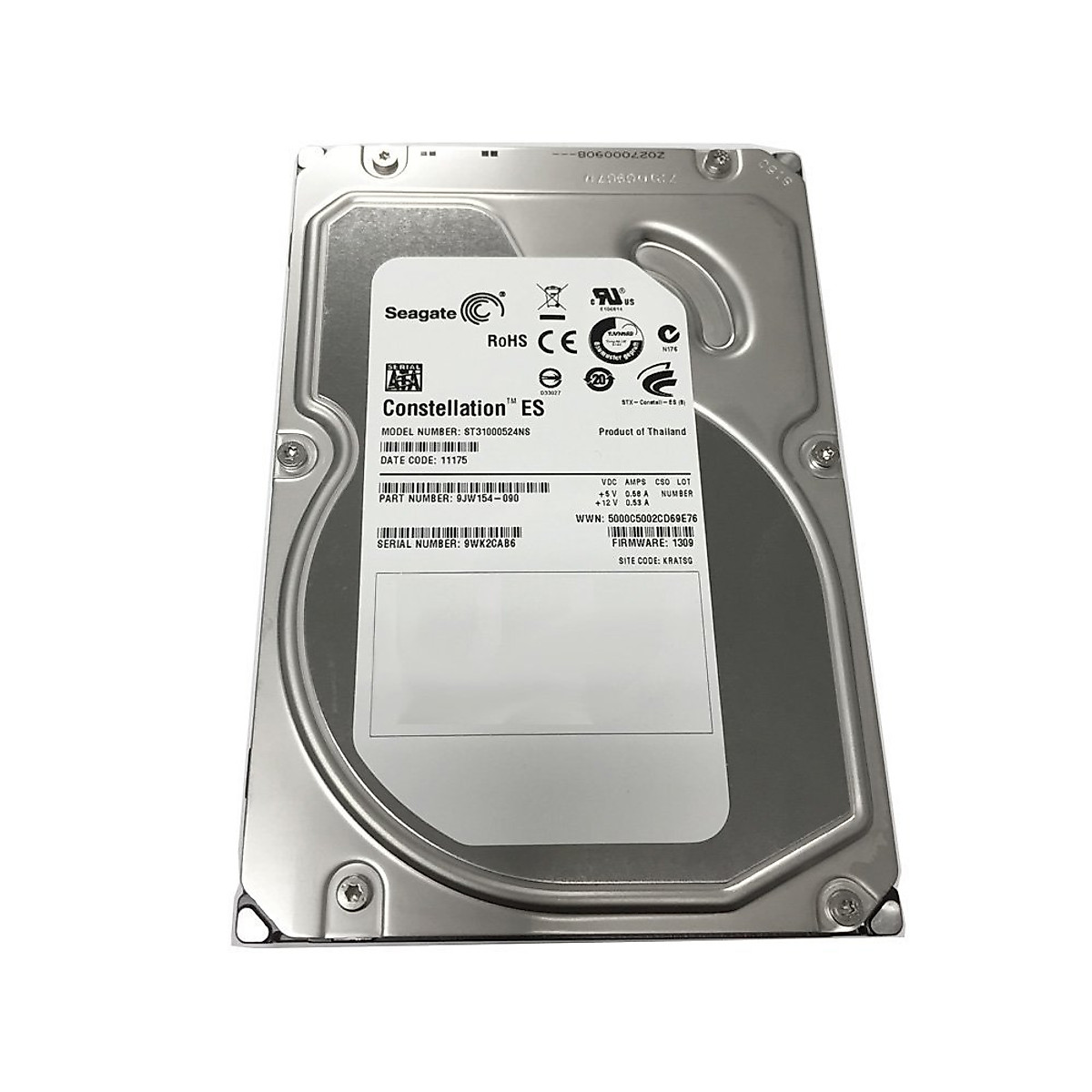 Seagate ST31000524NS 1TB 7200RPM SATA II 3GB/s 64 MB Cache 3.5in Enterprise Hard Drive (PC, RAID, NAS, CCTV DVR) [Renewed] -w/1 Year Warrany