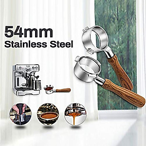 Bottomless Portafilter 54mm, Bottomless Naked Portafilter Compatible with Breville 8 Series and 54mm Breville Machines