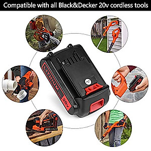 KINGTIANLE 2packs Replace Battery for Black and Decker 20v Max 2500mAh,LBXR20 Replacement Battery LB20 LBX20 LBX4020 Extended Run Time Cordless Power Tools Series