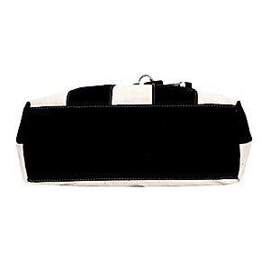 CREATIVE LEATHER ART CLA Upcycled Canvas & Cowhide Tote Bag (Tote Bag 2)