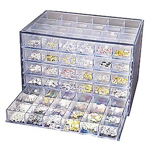 Nail Decoration Storage Box,120 Grids Transparent Nail Art Storage Box, 5-layer Drawer, Water and Dust Resistant, Elegant Appearance, Large Capacity, Beads, Nail Art Supplies Sequence Organizer