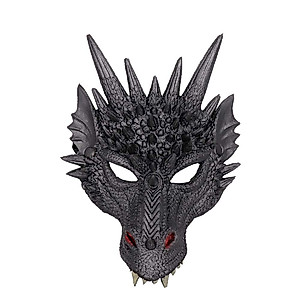 Yinrunx Dragon Cosplay Costumes,Props Wing And Tail Children's Halloween Dress Up Clothes Party Decorations Set (Black Dragon Costume)