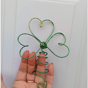 Green & Gold Shamrock Mini Tree Topper For Small St Patrick's Day Trees